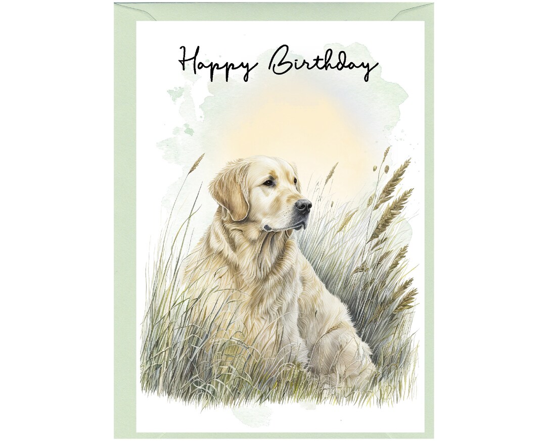 Golden Retriever Dog happy Birthday Card 6 X 4 With Envelope Blank ...