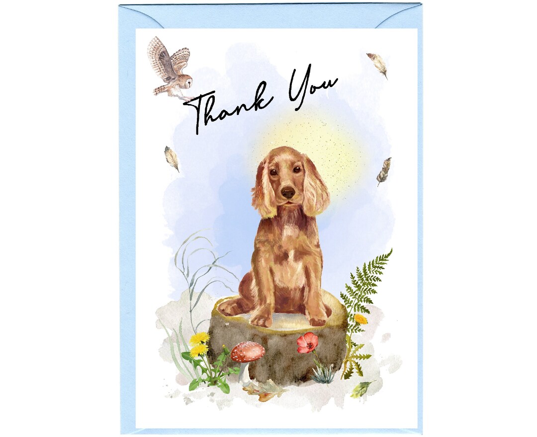 Cocker Spaniel Dog "thank You" Card (6" X 4") With Envelope - Blank ...