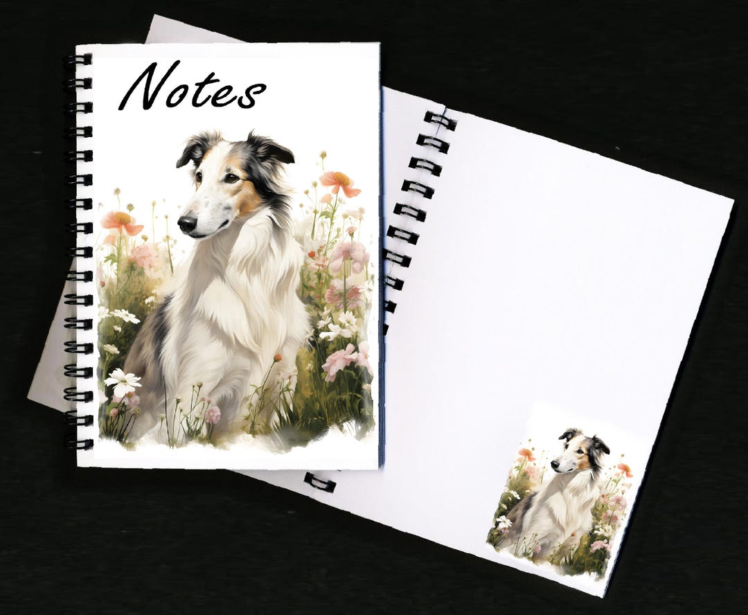 Borzoi Dog Notebook / Notepad With Picture on Each Page - Great Gift ...