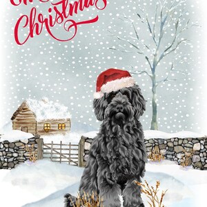 Labradoodle / Doodle Dog Christmas Card (6" X 4") Blank Inside - With ...
