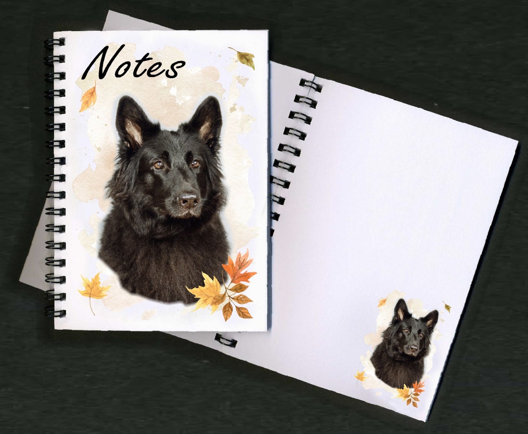 German Shepherd Dog (black) Notebook / Notepad With Picture on Each ...