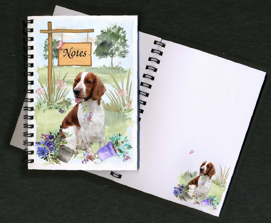 Welsh Springer Spaniel Dog Notebook / Notepad "landscape Gardener ...