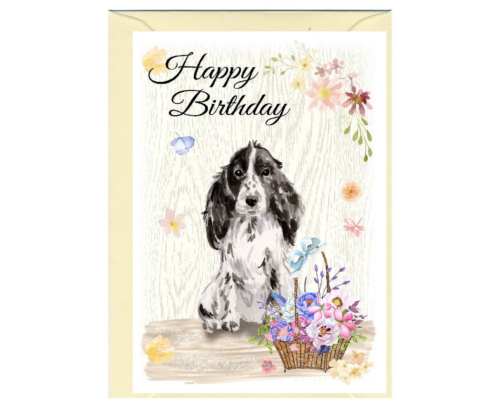 Cocker Spaniel Dog happy Birthday Card 6 X - Etsy