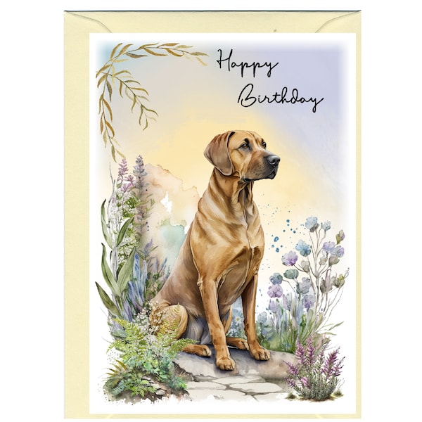 Rhodesian Ridgeback Birthday Card - Etsy