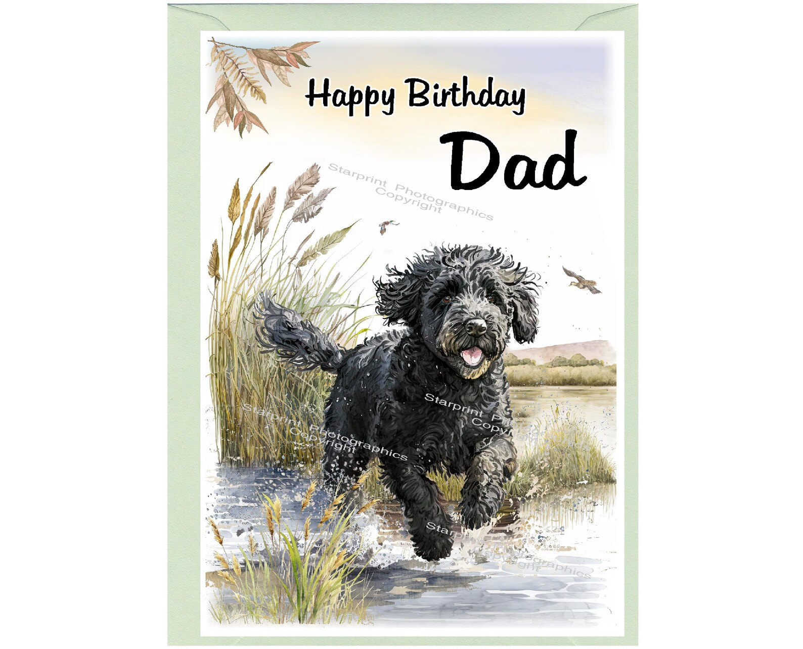 Labradoodle / Doodle Dog "happy Birthday Dad" Card (6" X 4") With ...