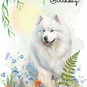 Samoyed Dog happy Birthday Card 6 X - Etsy