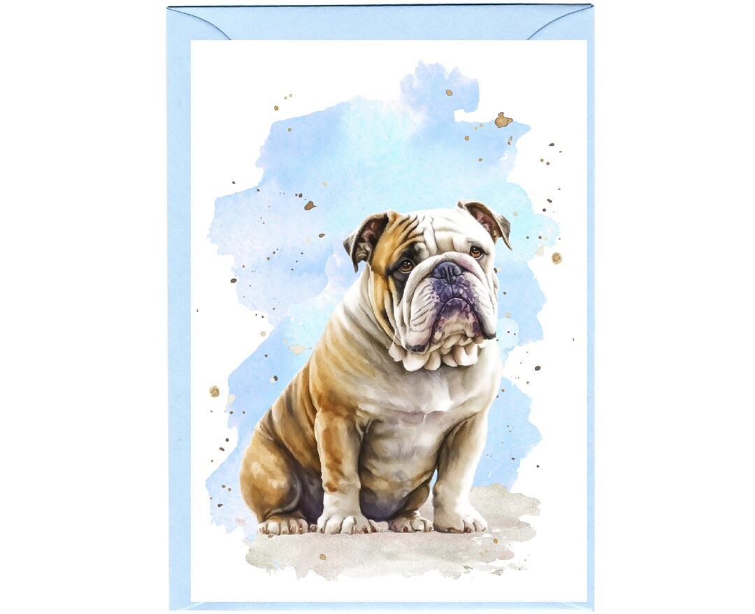 Personalised Bulldog Dog Greetings Card /notelet (6" X 4") With ...