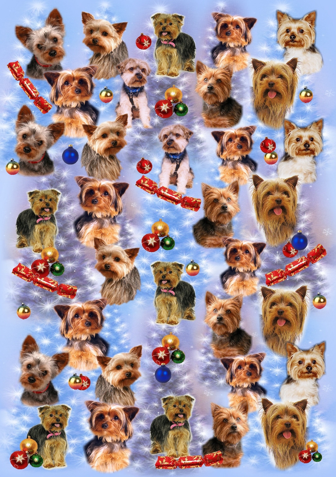 Yorkshire Terrier Dog / Yorkie Christmas Gift Wrapping Paper. - Etsy