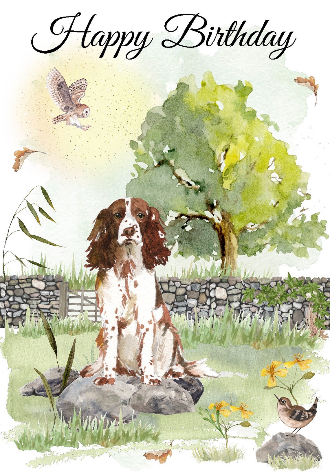 English Springer Spaniel Dog Happy Birthday Card | Etsy