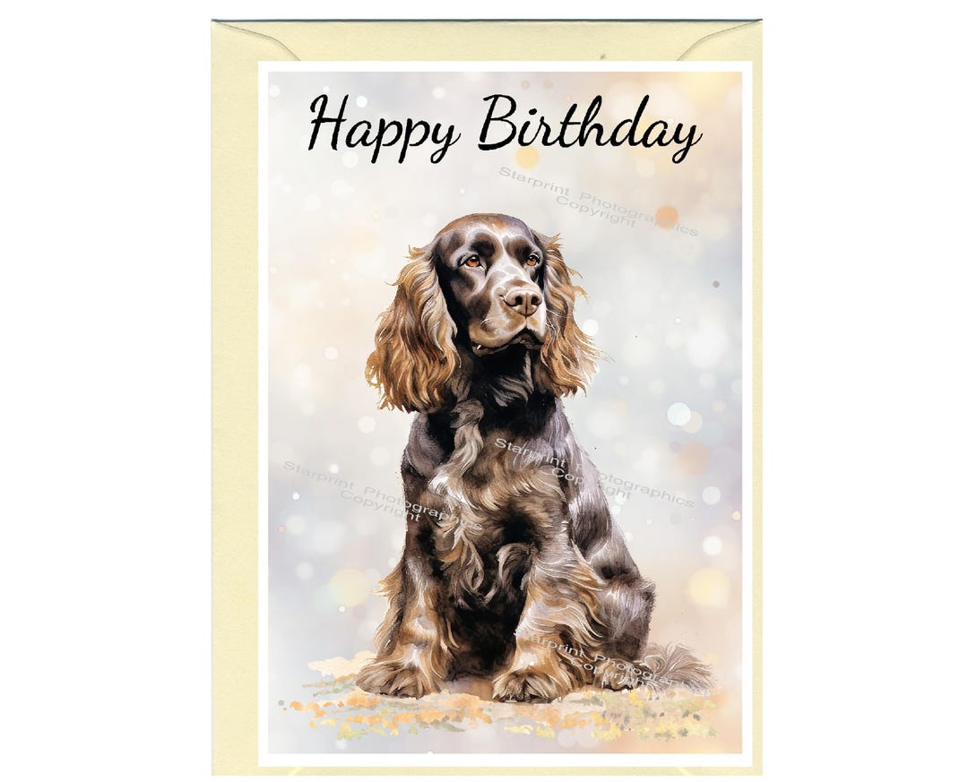 Cocker Spaniel Brown Working Dog "happy Birthday" Card (6" X 4") With ...