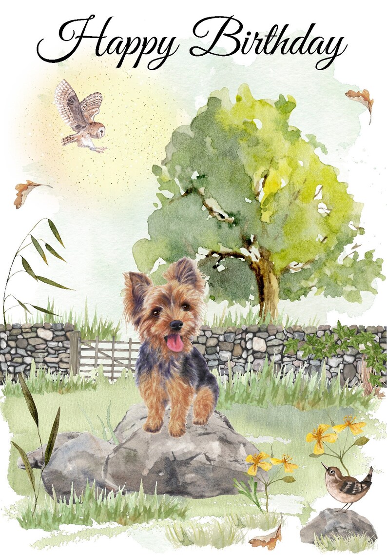 Yorkshire Terrier / Yorkie Dog happy Birthday Card - Etsy