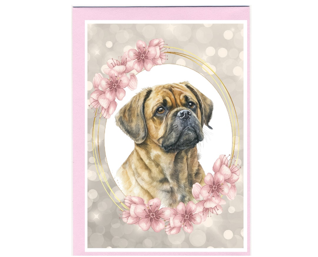 Personalised Puggle / Doodle / Jug Dog Greetings Card /notelet (6" X 4 ...