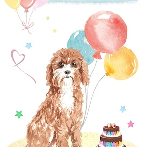 Cavapoo / Doodle Dog "happy Birthday" Card (6" X 4") With Envelope ...