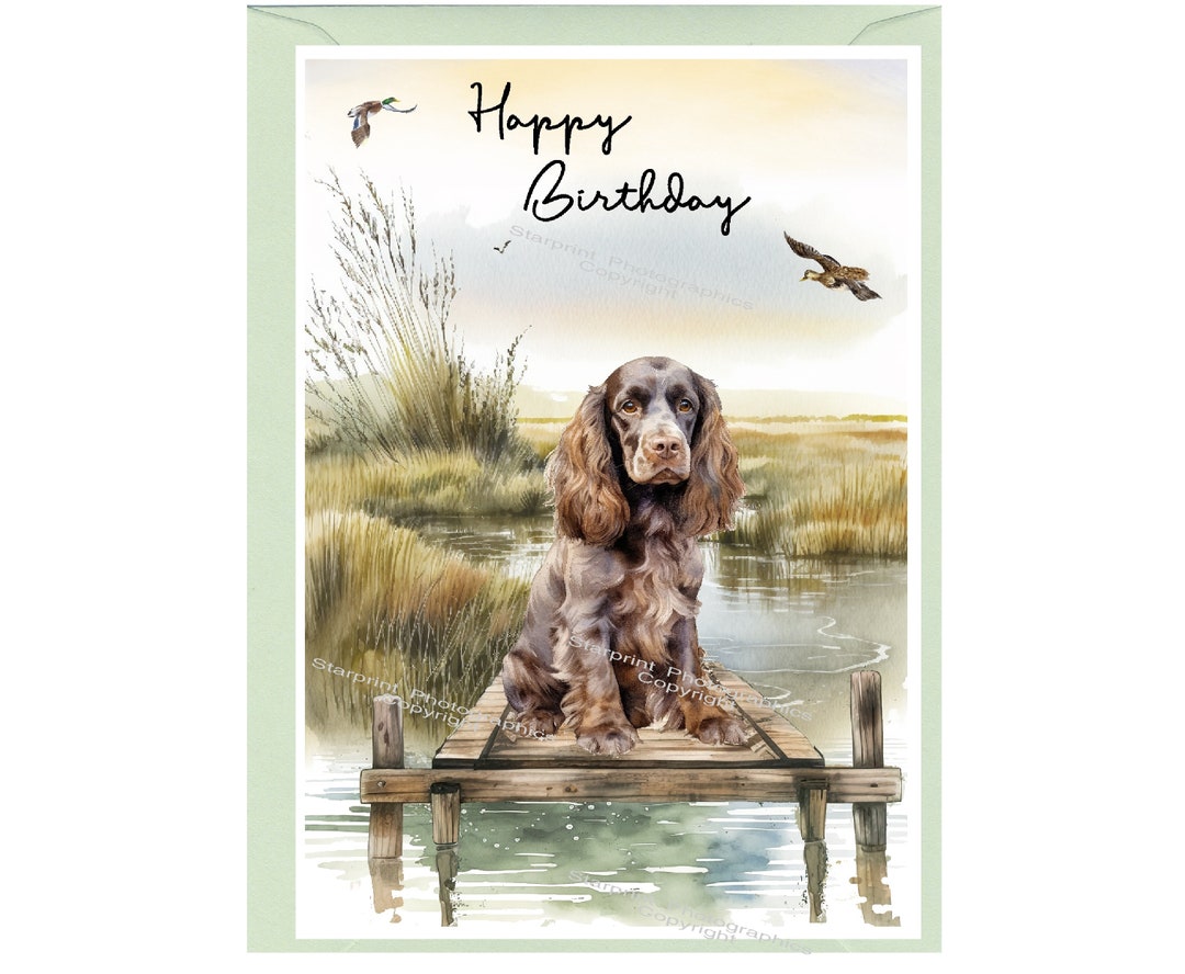 Cocker Spaniel Dog "happy Birthday" Card (6"x 4") With Envelope. Blank ...