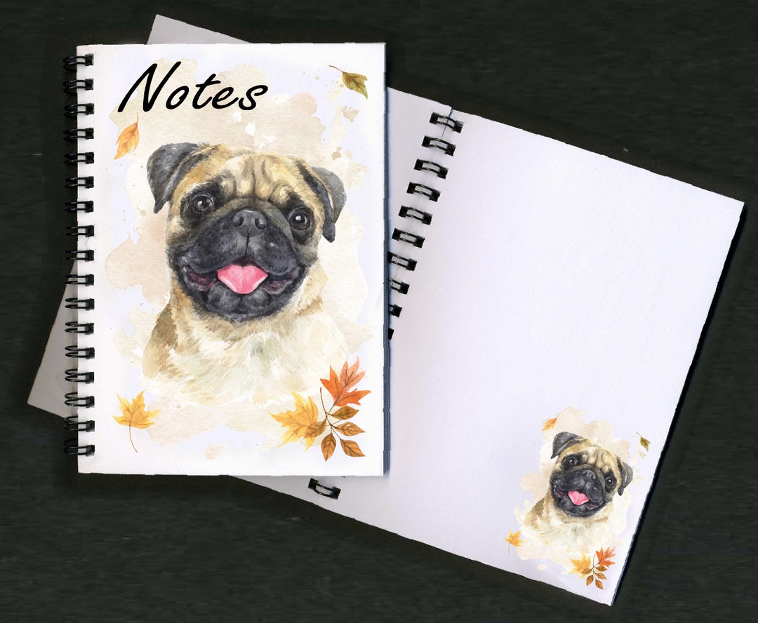 Pug Dog Notebook / Notepad With Picture on Each Page - Great Gift for ...