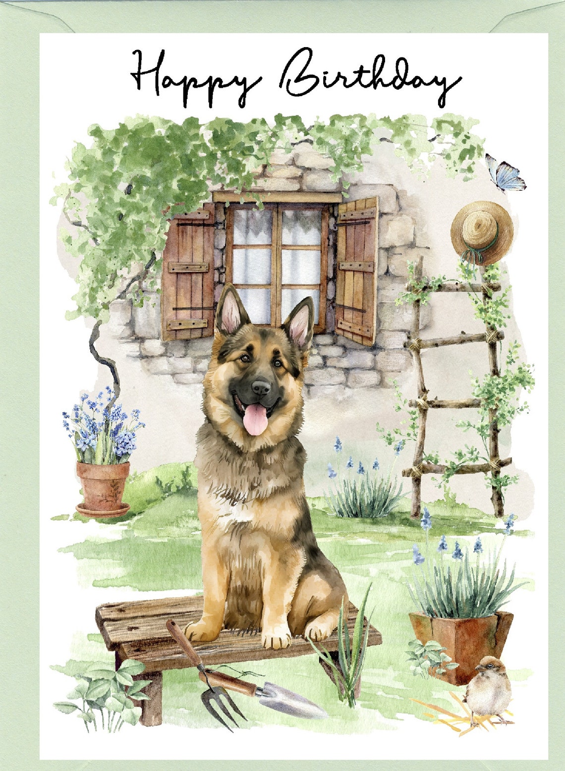 German Shepherd Dog happy Birthday Card 6 X - Etsy UK