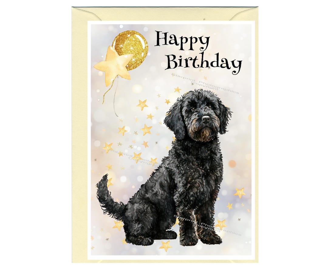 Labradoodle / Doodle Dog "happy Birthday" Card (6" X 4") With Envelope ...
