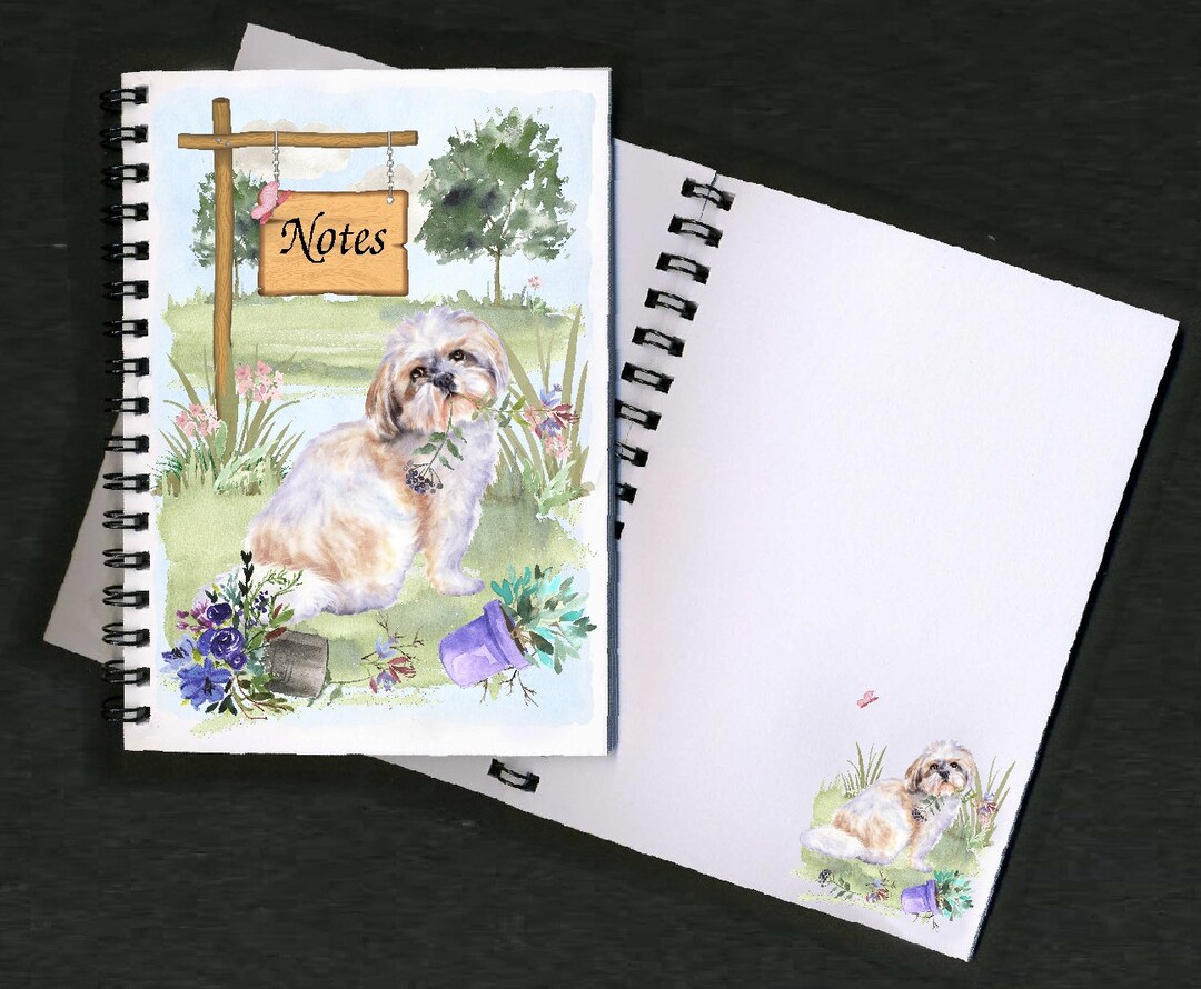 Shih Tzu Dog Notebook/notepad "landscape Gardener Design" With Picture ...