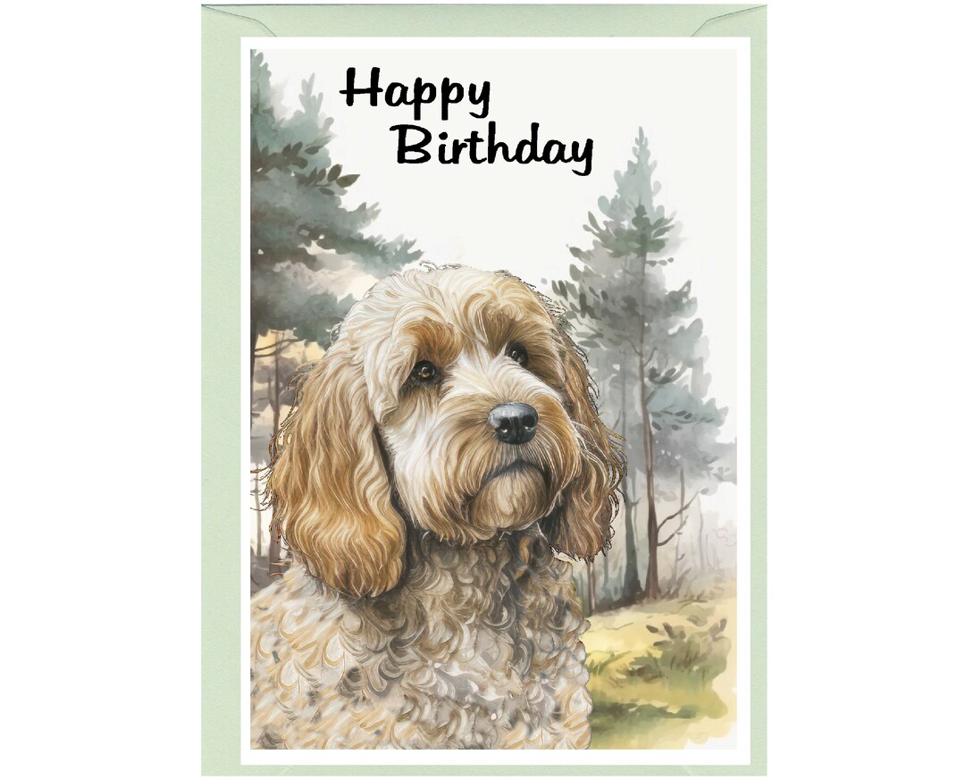 Cockapoo / Doodle Dog "happy Birthday" Card (6" X 4") With Envelope ...