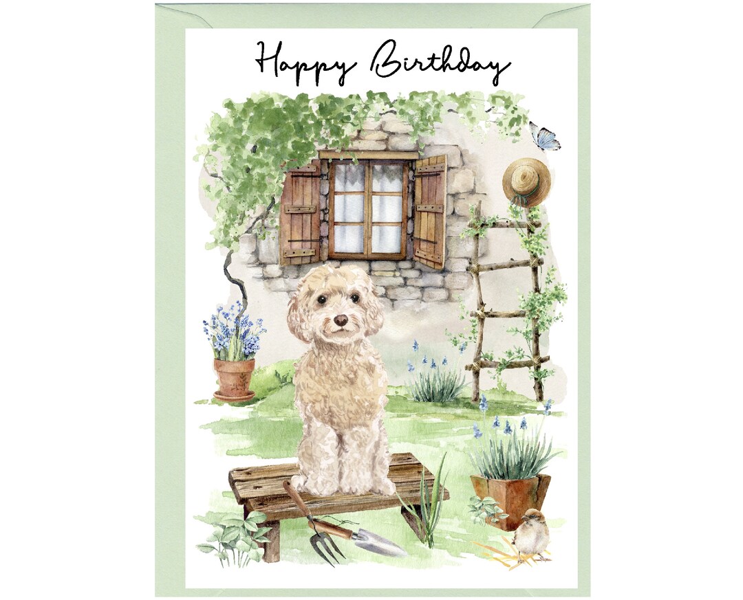 Cockapoo / Doodle Dog "happy Birthday" Card (6" X 4") With Envelope ...