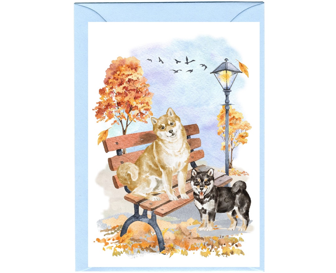 Personalised Shiba Inu Dog Greetings Card /notelet (6" X 4") With ...