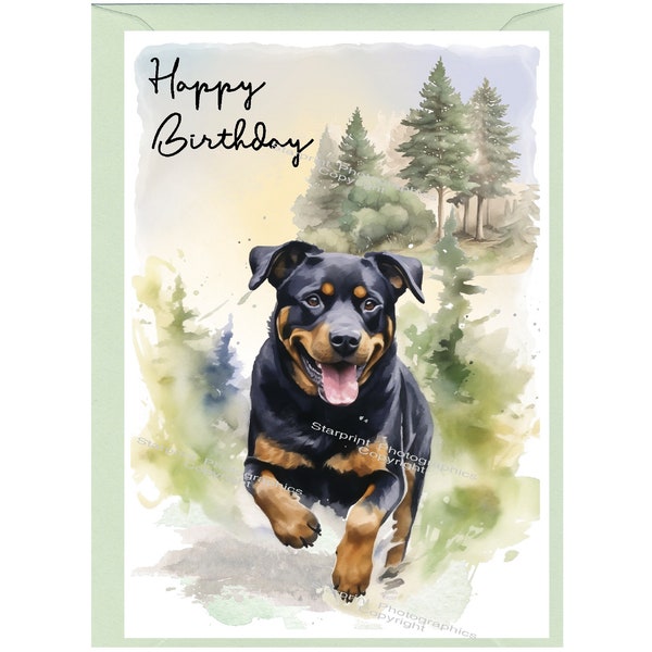 Rottweiler Happy Birthday Card - Etsy