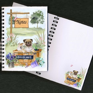 Pug Dog Notebook / Notepad landscape Gardener - Etsy