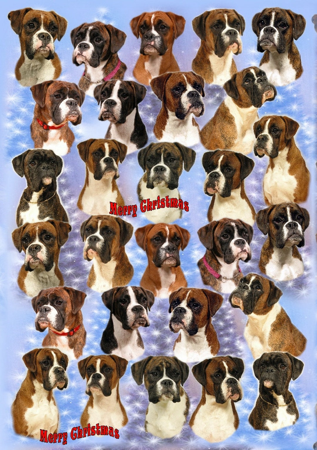 Boxer Dog Christmas Gift Wrapping Paper. - Etsy