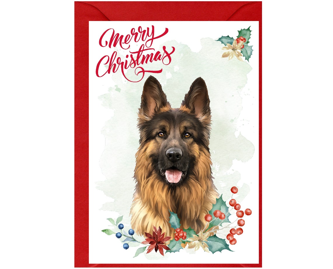 German Shepherd Dog Christmas Card 6 X 4 Blank - Etsy
