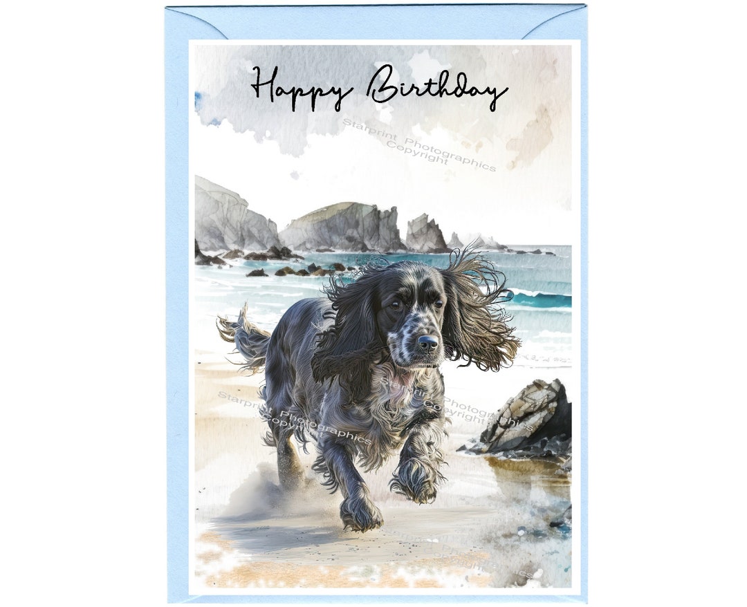 Cocker Spaniel Dog happy Birthday Card 6 X 4 With Envelope Blank Inside ...