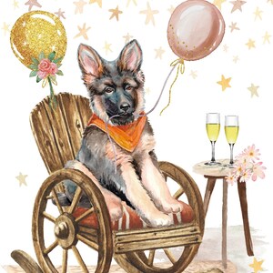 German Shepherd Dog Puppy "happy Birthday" Card (6" X 4") With Envelope ...