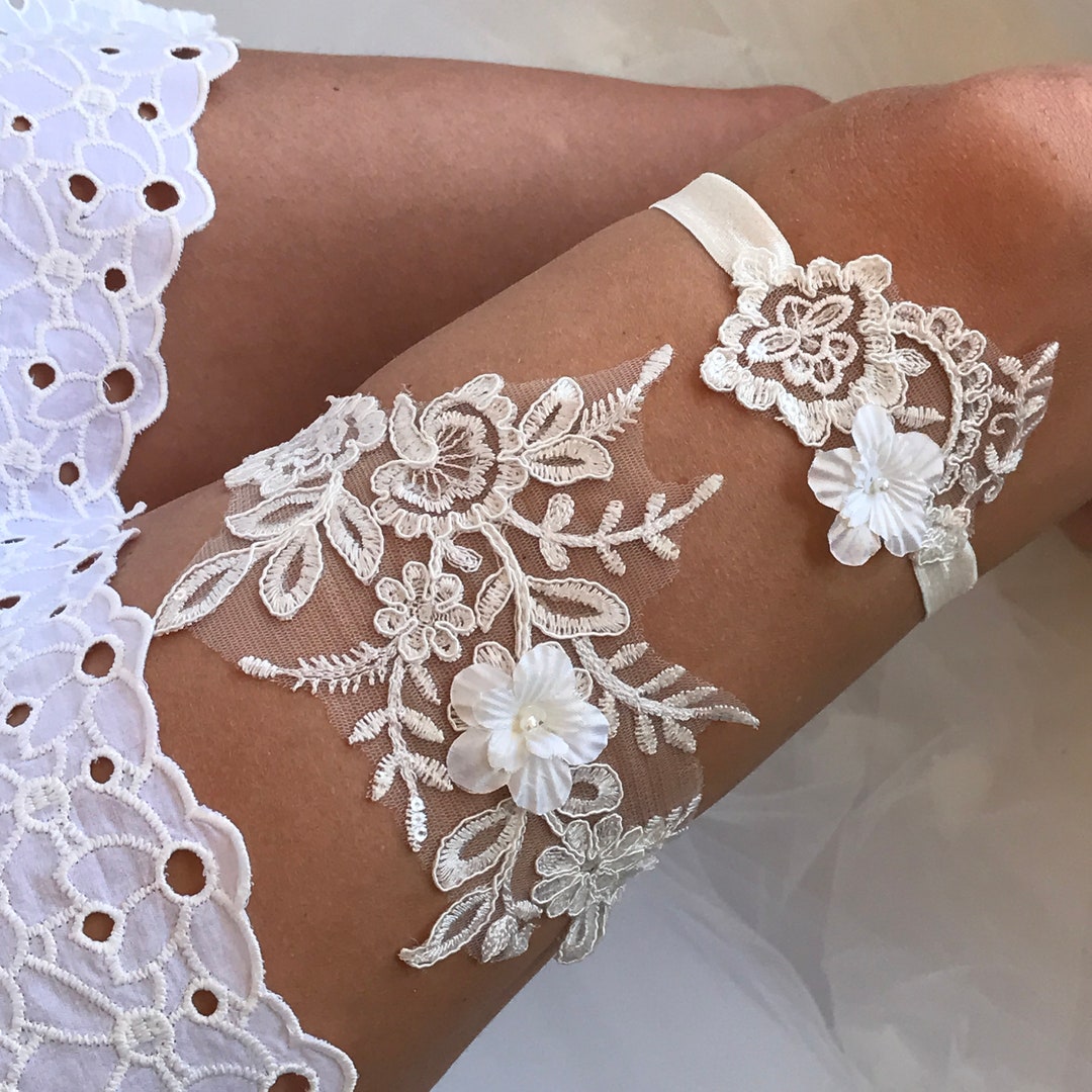 Sequined Garter With 3D Flowers Gifts for Bridewedding - Etsy