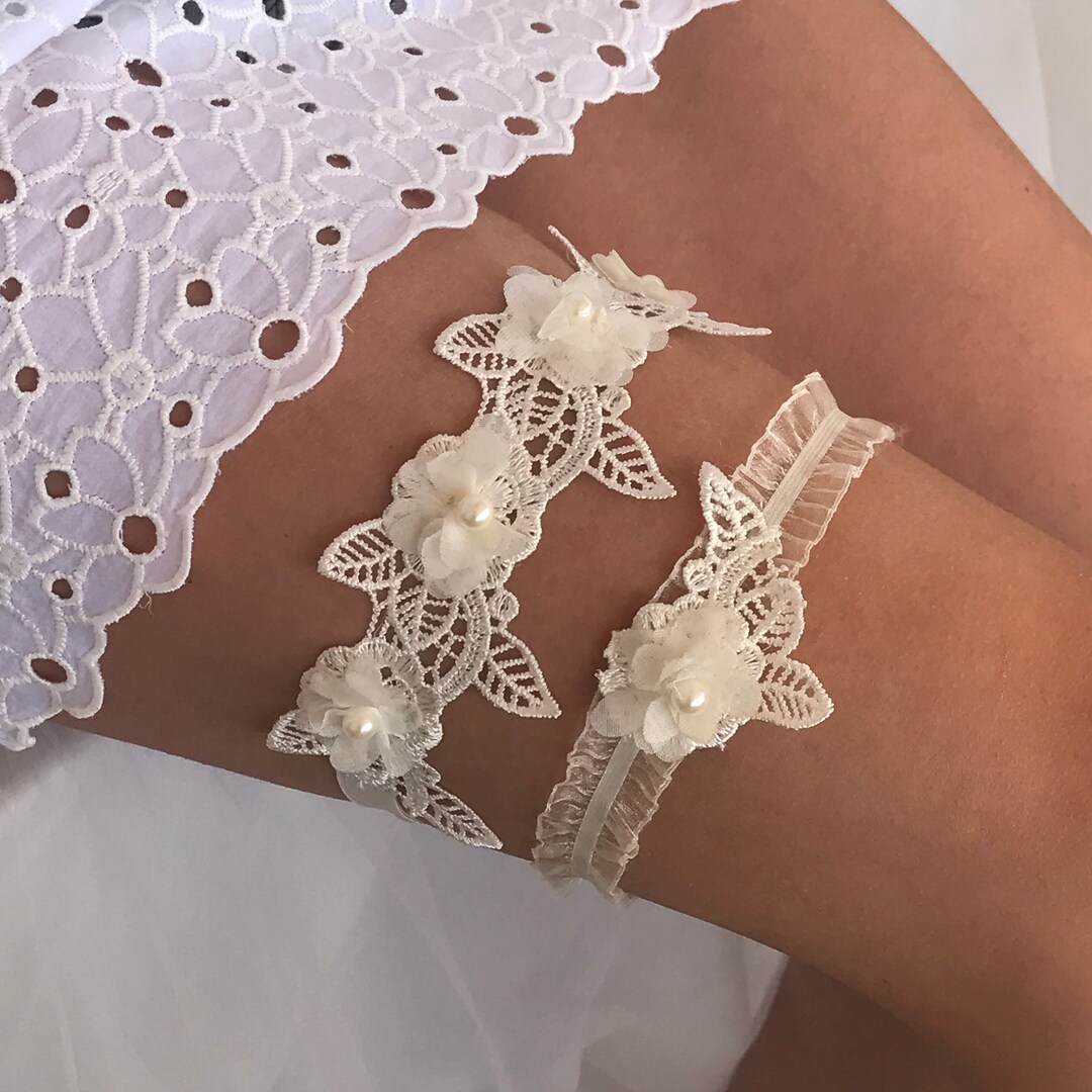 Bohemian Wedding Garter Set, Bridal Garter, Toss Garter, Keepsake ...