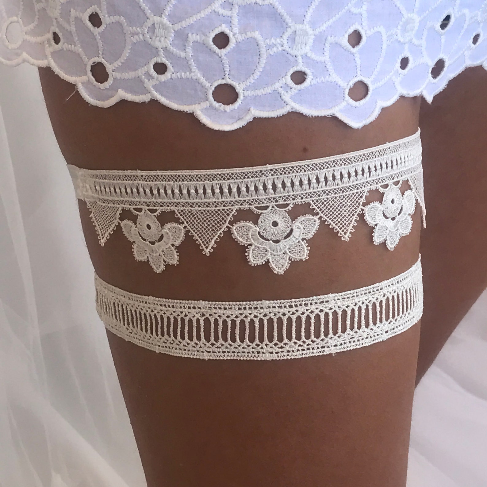 Boho Wedding Garter Set, Bohemian Bridal Garter, Toss Garter, Keepsake ...
