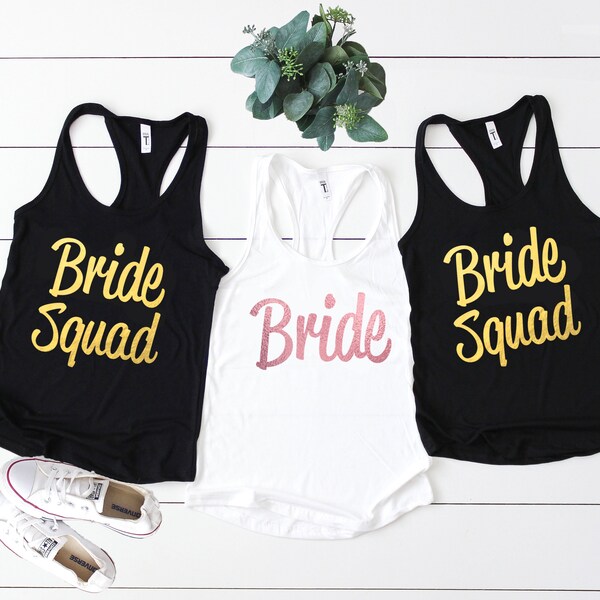 Bride Squad Tanks Etsy