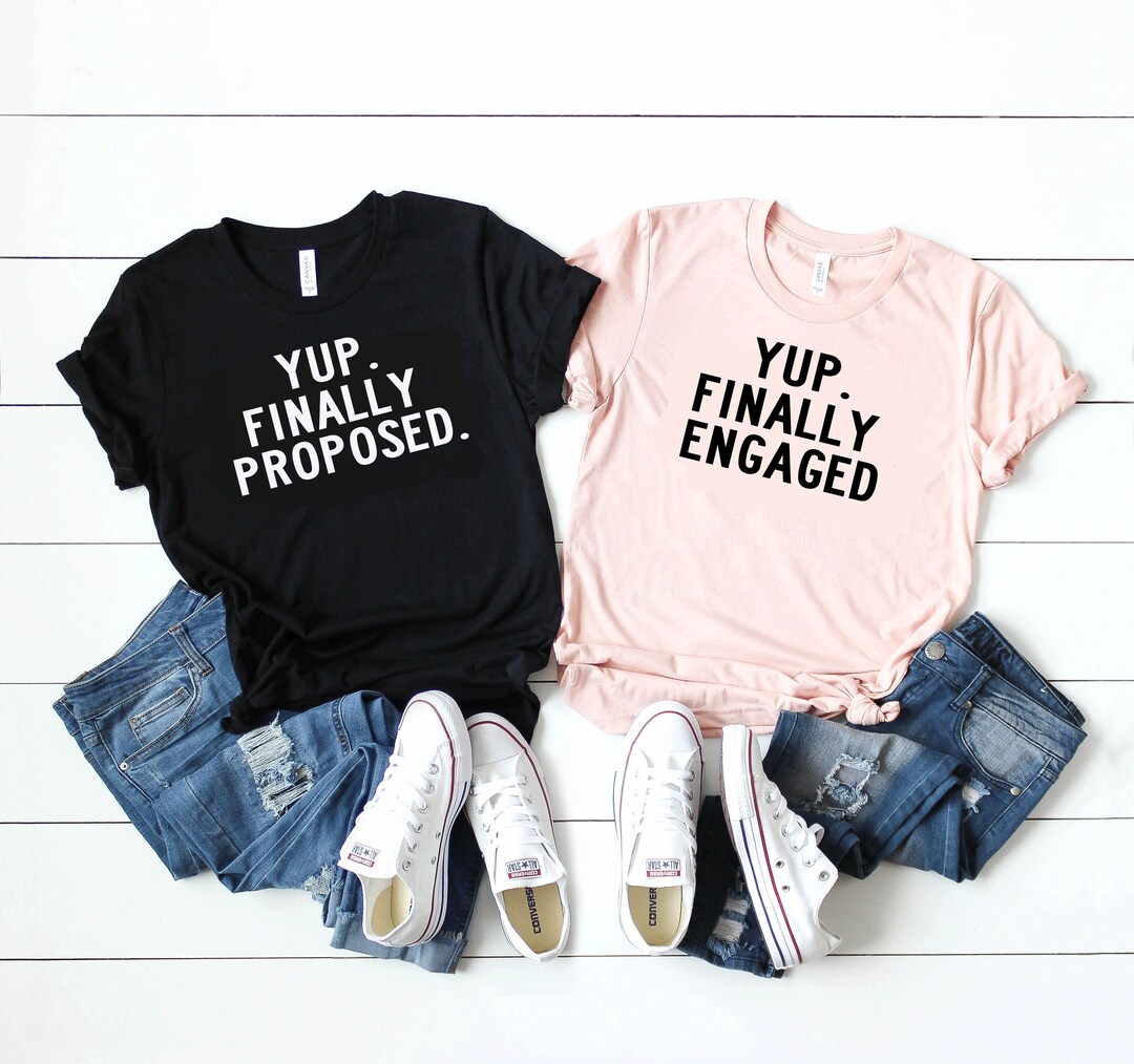 Yup Finally Couples Matching Shirts, Engagement Gift - Etsy