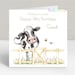 Personalised Cow Birthday Card, Any Age/relation, 6" X 6" Square, Blank ...