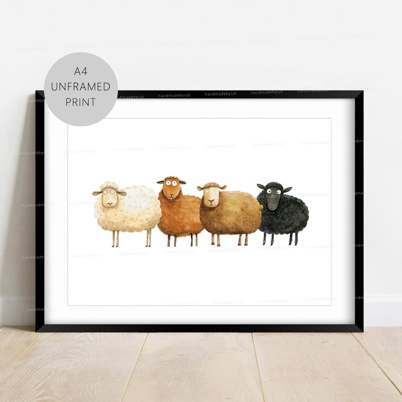 Cute Sheep Art - Etsy