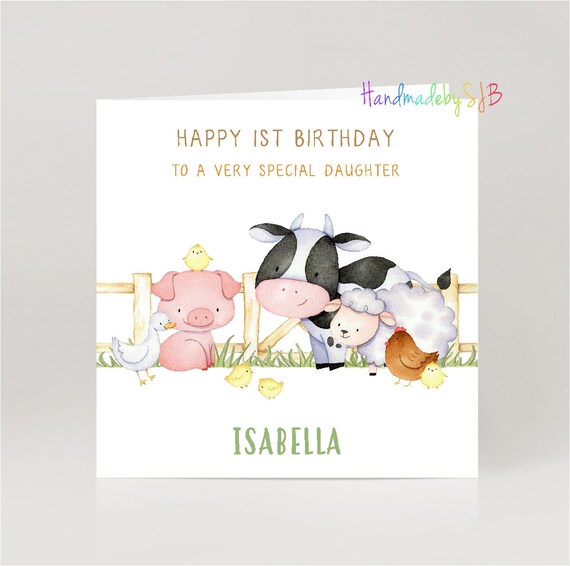 Personalised Farm Animal Birthday Card Any Age/relation/name - Etsy
