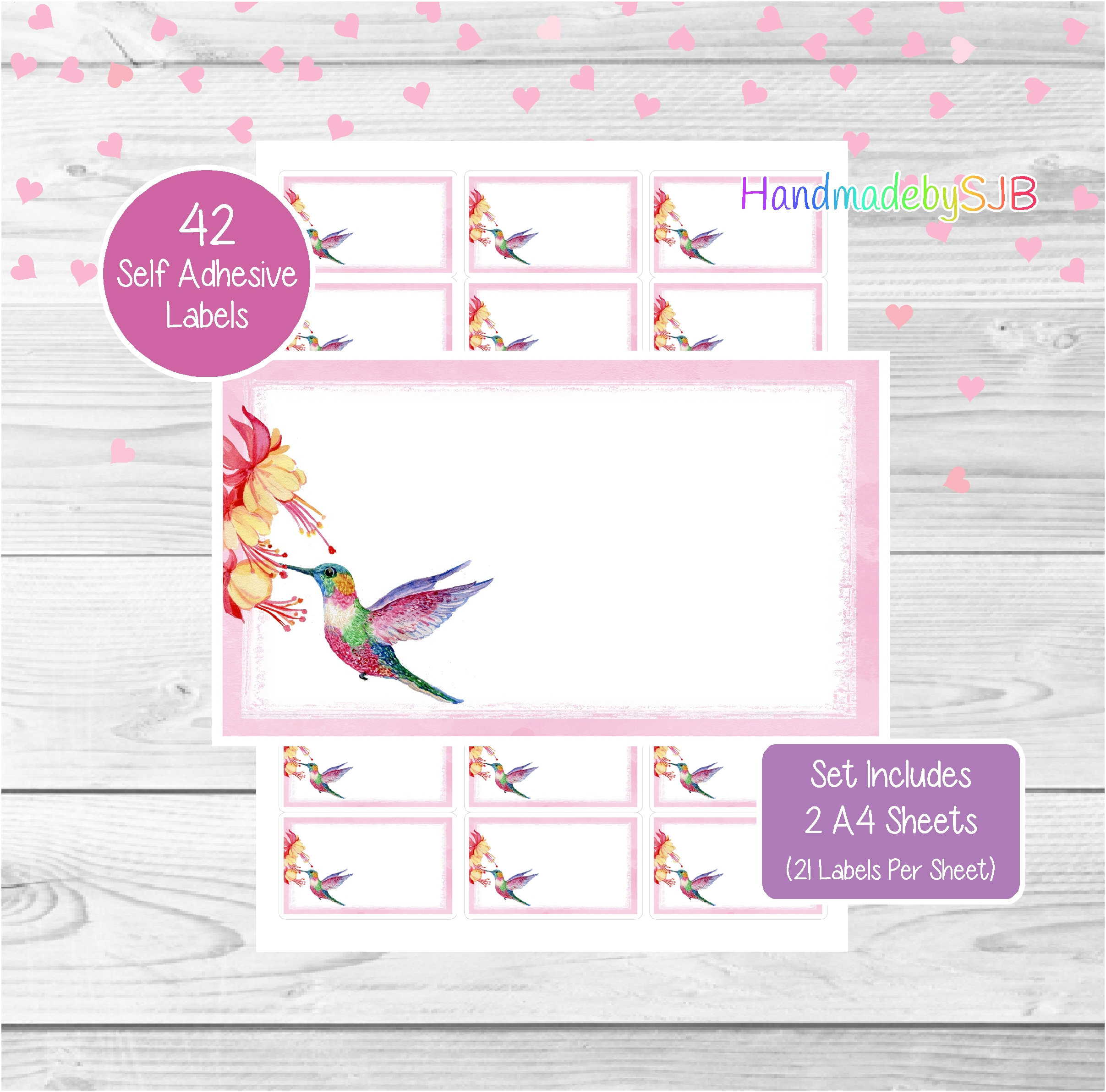 Hummingbird/tropical Bird Labels 42 Blank Multi Purpose | Etsy