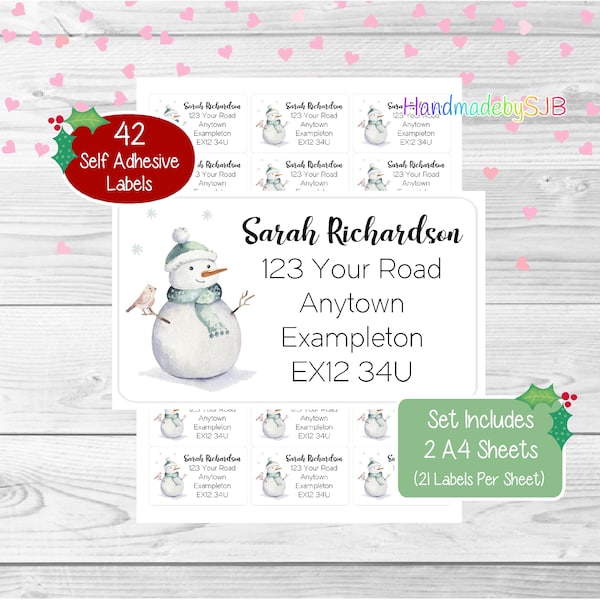 Snowman Labels - Etsy