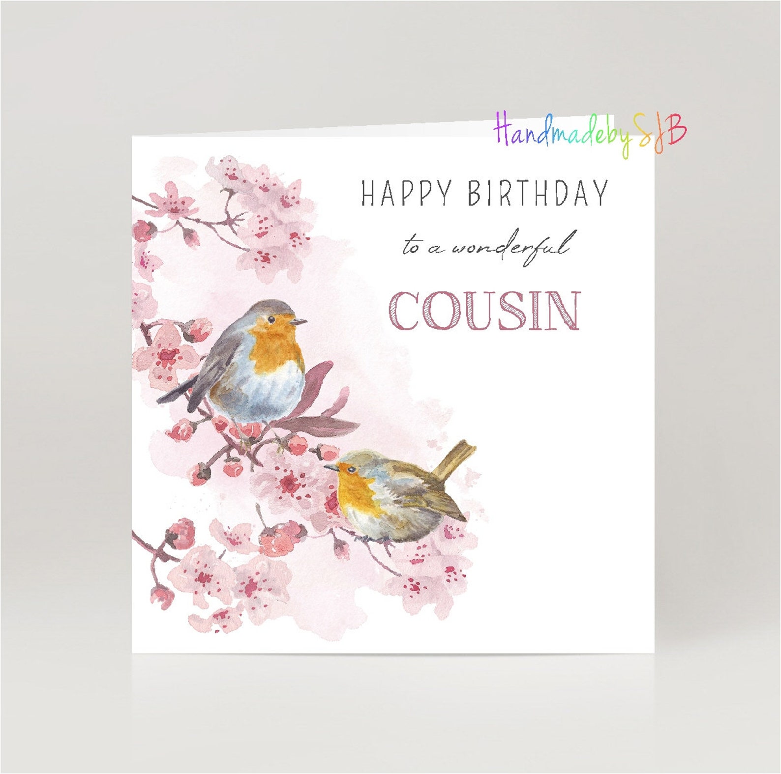 Cousin Robin Birthday Card Garden Birds Greeting Card - Etsy