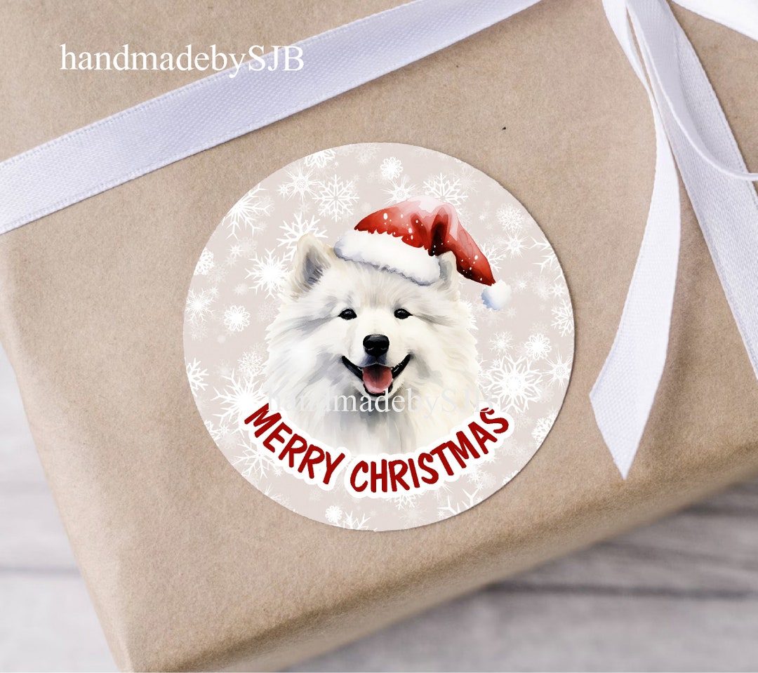 48 Samoyed Christmas Stickers, 40mm 1.5 Inches, Matte Finish, 2 A4 ...