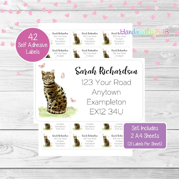 Cat Address Labels - Etsy