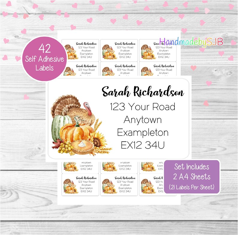 Thanksgiving Personalised Address Labels 42 Custom Return | Etsy