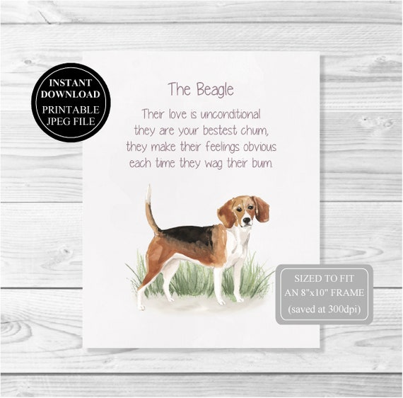 Beagle BESTEST CHUM Poem Instant Download Printable Jpeg | Etsy