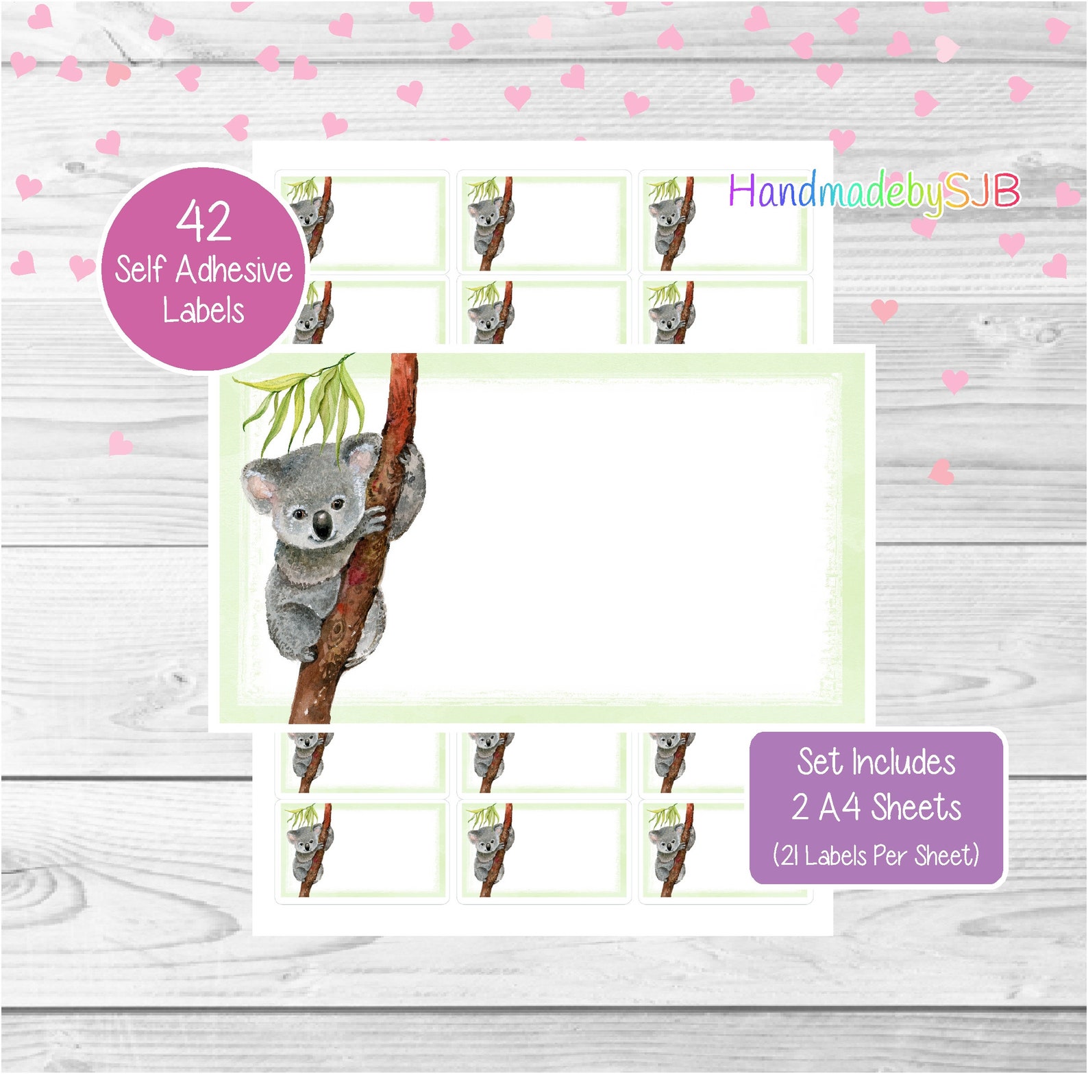 Koala Labels 42 Blank Multi Purpose Stickers 2 A4 Sheets 21 - Etsy