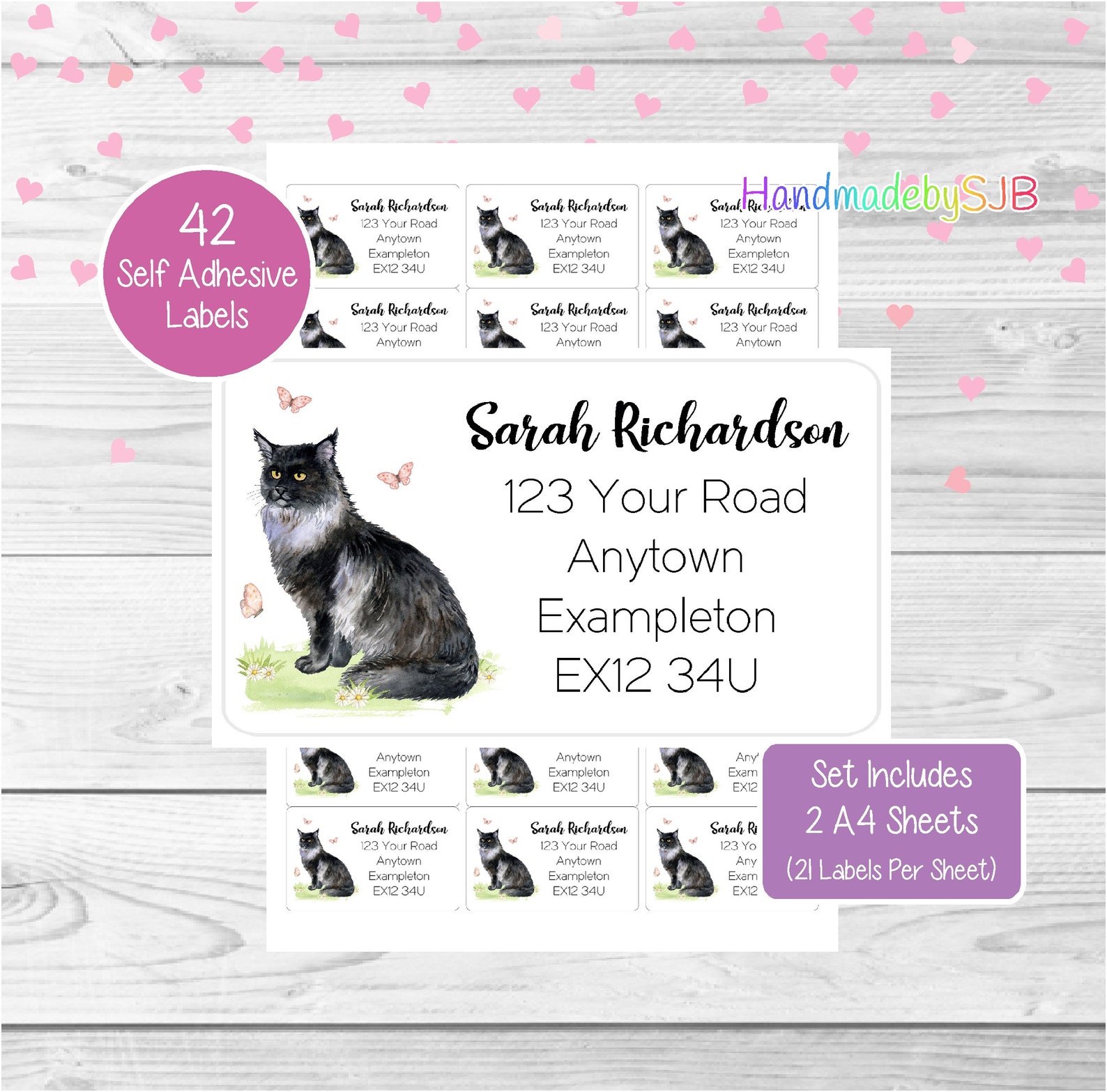 Maine Coon Cat Personalised Address Labels 42 Custom Return - Etsy