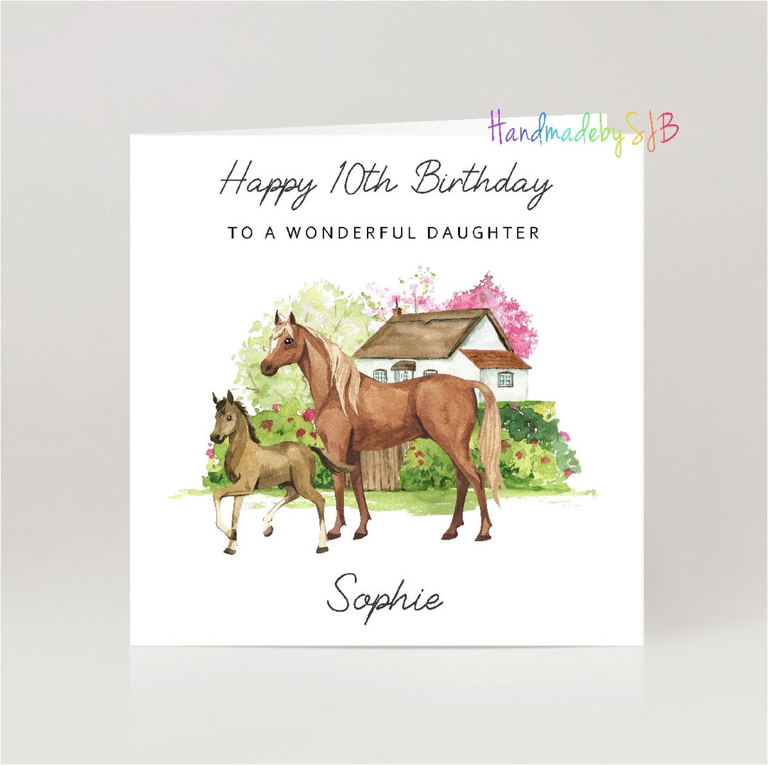 Personalised Horse Birthday Card Any Age/relation Lovely - Etsy