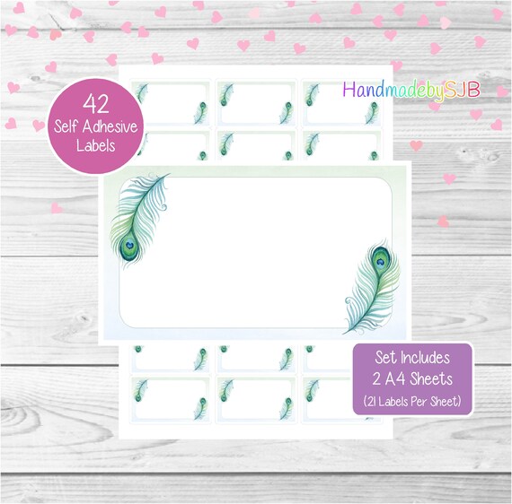 Peacock Labels 42 Blank Multi Purpose Stickers 2 A4 Sheets | Etsy